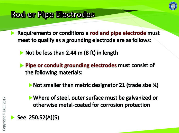 The 5 ft. Ground Rod and its little-known use in the NEC – IAEI Magazine