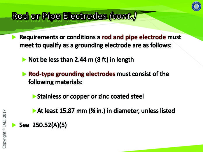 The 5 ft. Ground Rod and its little-known use in the NEC – IAEI Magazine